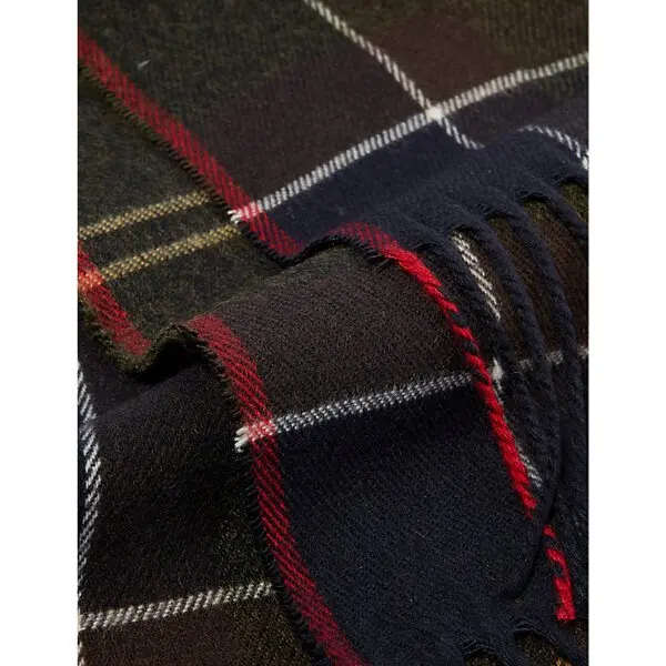 Barbour Galingale Tartan-pattern Knitted Scarf