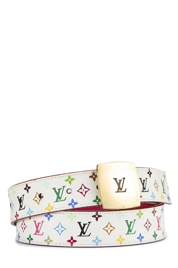 LOUIS VUITTON Takashi Murakami Monogram Multicolore Ceinture 75 - White