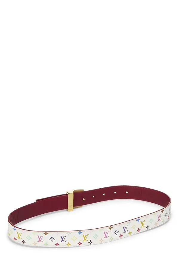 LOUIS VUITTON Takashi Murakami Monogram Multicolore Ceinture 75 - White