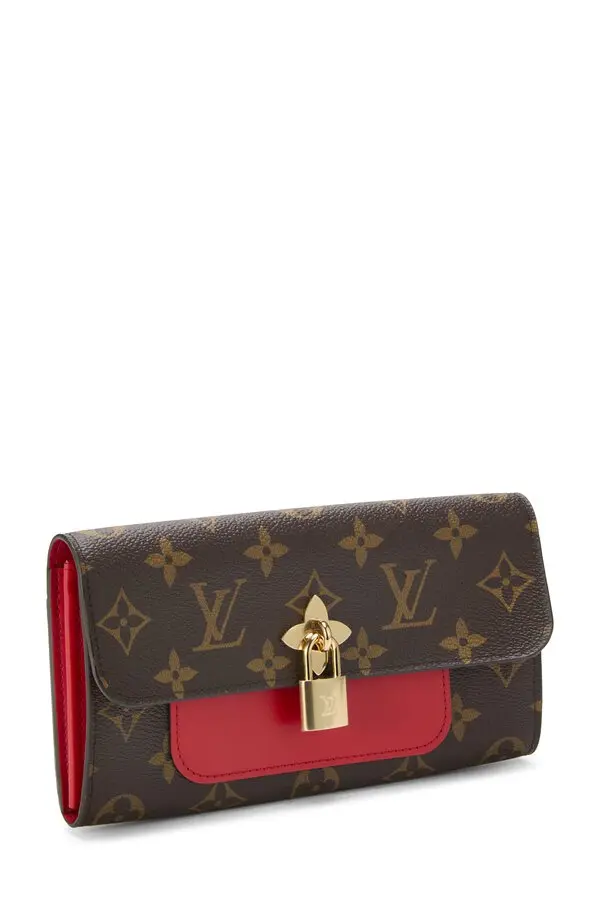 LOUIS VUITTON Monogram Canvas Flower Lock Wallet