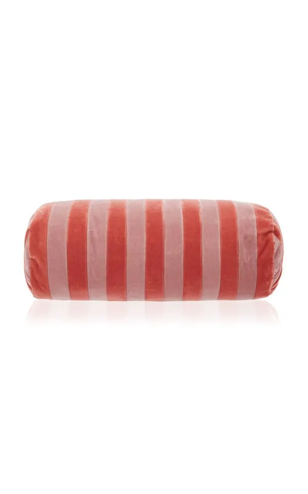 CHRISTINA LUNDSTEEN Bolster Cotton Throw Pillow; 14x40 - Pink