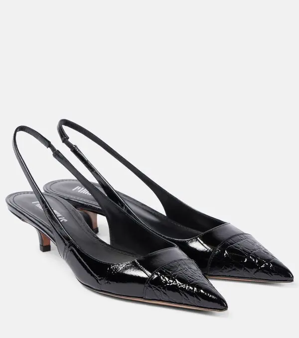 Paris Texas Miranda 35 Patent Leather Slingback Pumps - Black