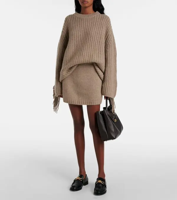 LISA YANG Lovi Cashmere Miniskirt - Beige