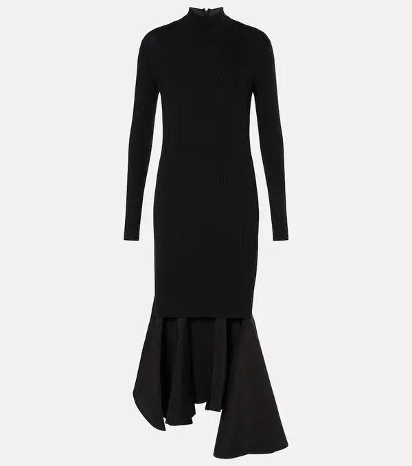 Bottega Veneta Ruffled Midi Dress - Black