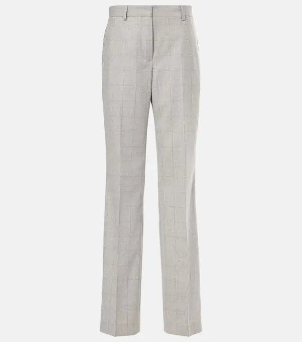 Dries Van Noten Checked Wool Trousers - Grey