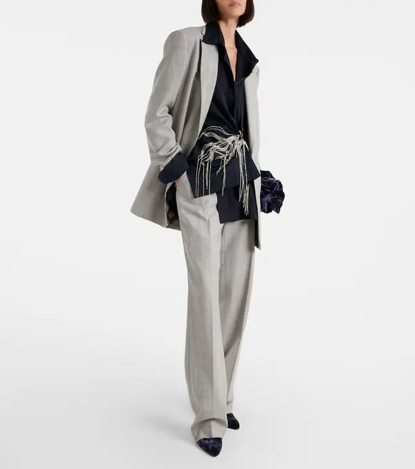 Dries Van Noten Checked Wool Trousers