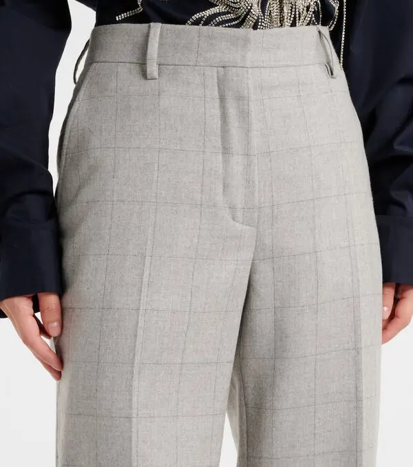 Dries Van Noten Checked Wool Trousers