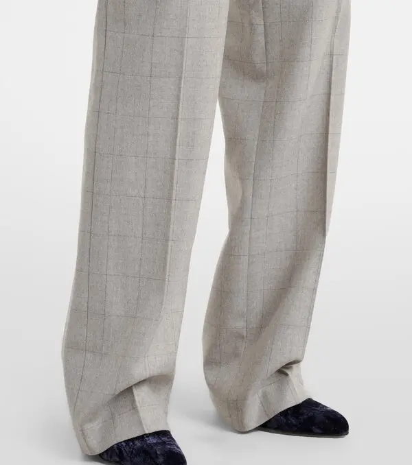 Dries Van Noten Checked Wool Trousers