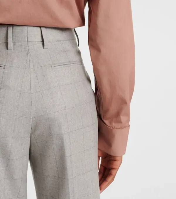 Dries Van Noten Checked Wool Trousers