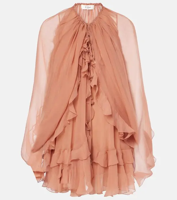 Chloé Ruffled Silk Muslin Cape