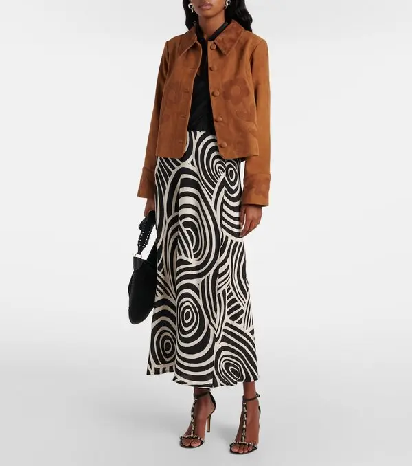 Rixo Dionne Appliqué Suede Jacket