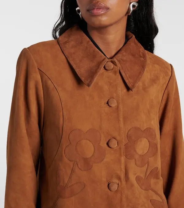 Rixo Dionne Appliqué Suede Jacket