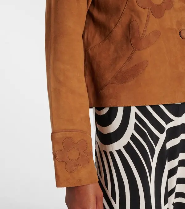 Rixo Dionne Appliqué Suede Jacket