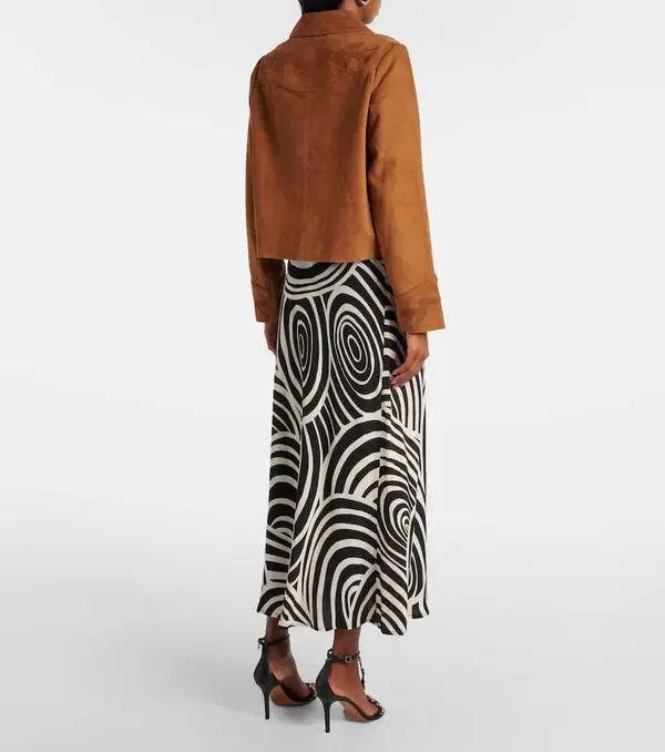 Rixo Dionne Appliqué Suede Jacket - Brown