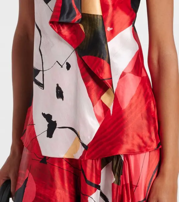 ROKSANDA Kiara Printed Satin Top - Multicoloured