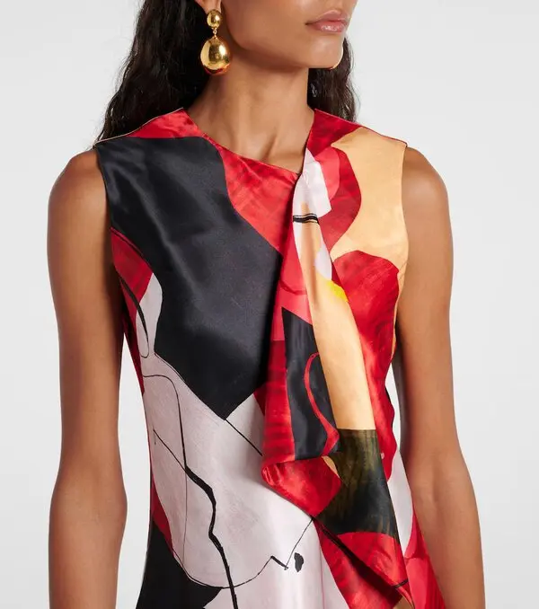 ROKSANDA Kiara Printed Satin Top - Multicoloured