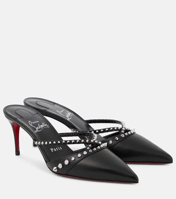 CHRISTIAN LOUBOUTIN Tatoosh 70 Studded Leather Mules - Black