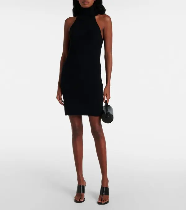LISA YANG Carmen Ribbed-knit Cashmere Minidress - Black