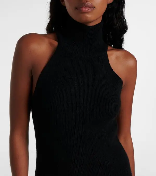 LISA YANG Carmen Ribbed-knit Cashmere Minidress - Black