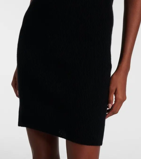 LISA YANG Carmen Ribbed-knit Cashmere Minidress - Black