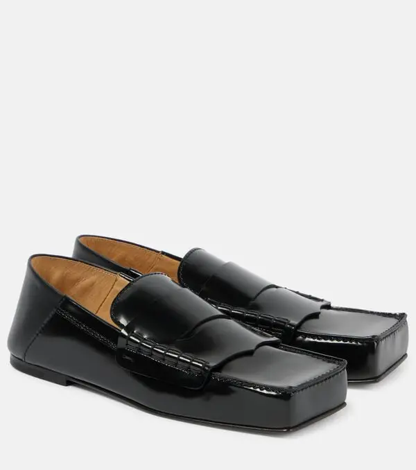 Jacquemus Les Mocassins Carré Leather Loafers - Black