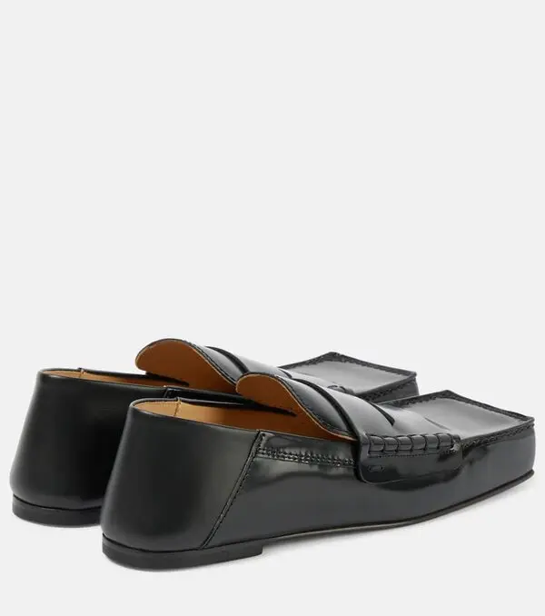 Jacquemus Les Mocassins Carré Leather Loafers - Black