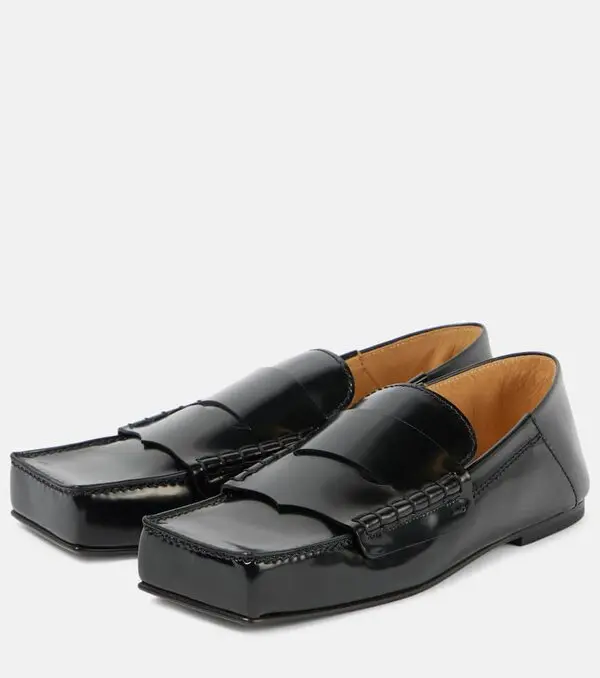 Jacquemus Les Mocassins Carré Leather Loafers - Black