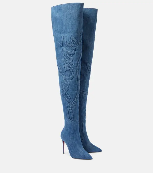 CHRISTIAN LOUBOUTIN Kate Botta Alta 100 Over-the-knee Boots - Blue