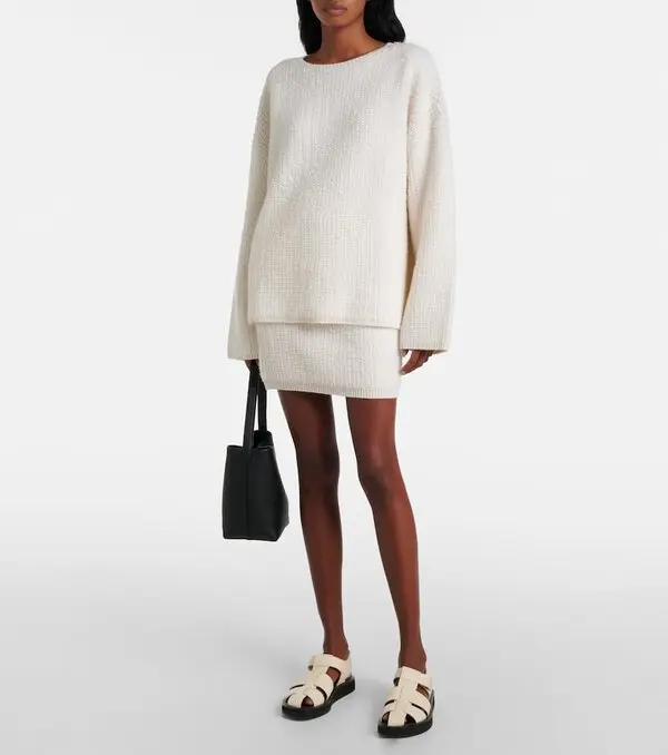 LISA YANG Imogen Knitted Cashmere Miniskirt