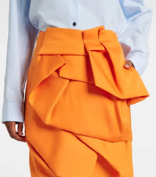 Dries Van Noten Draped Satin Midi Skirt