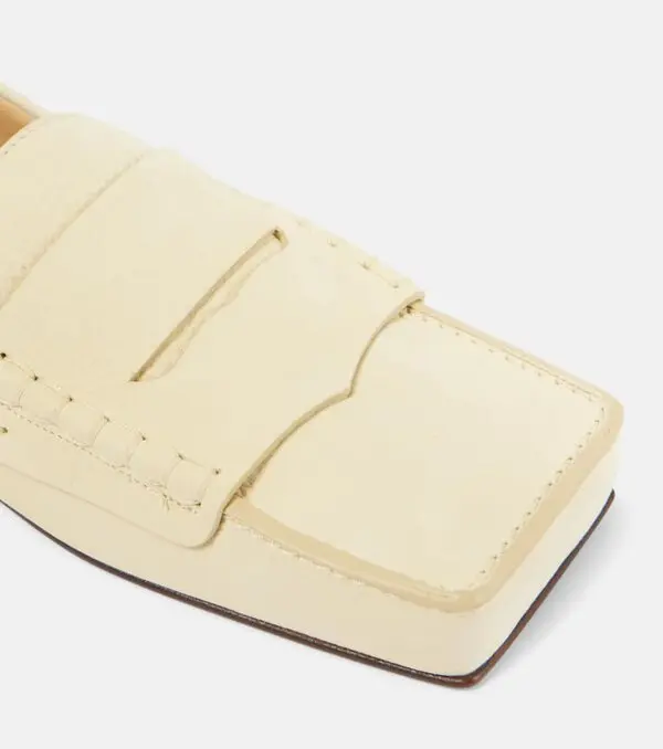 Jacquemus Les Mocassins Carre Leather Loafers - White