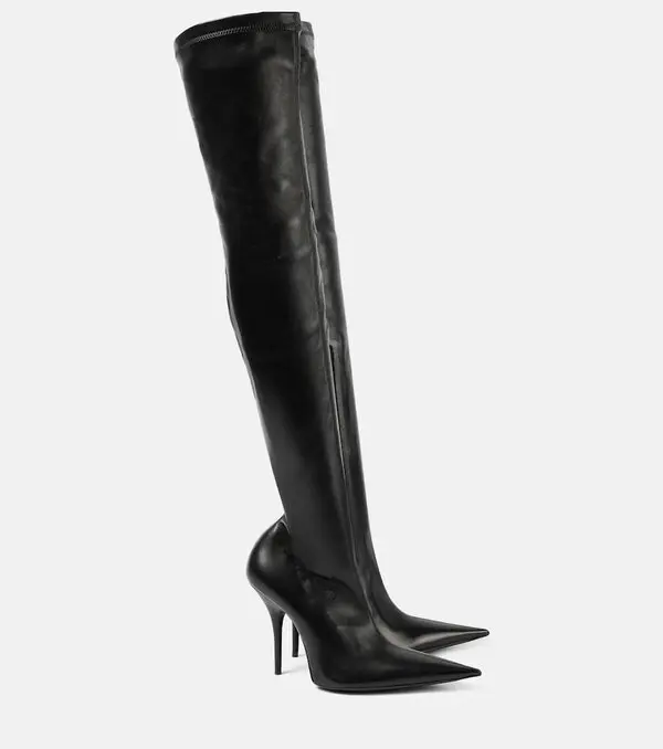 Balenciaga Avenue Leather Over-the-knee Boots