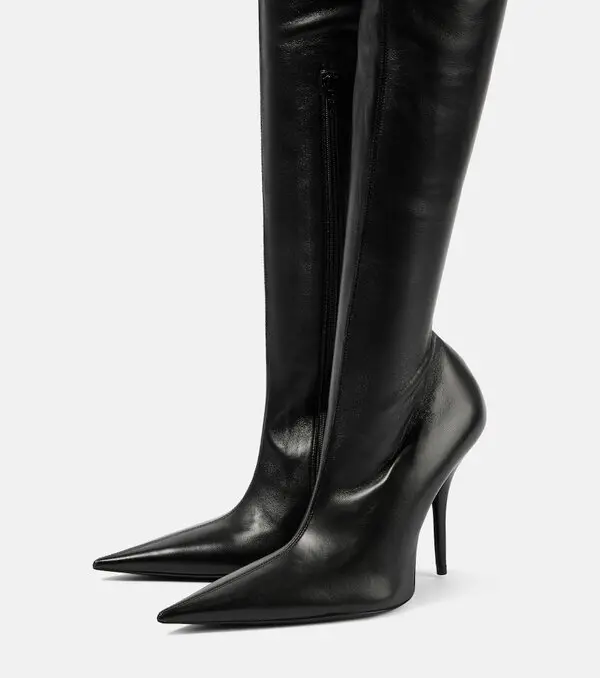 Balenciaga Avenue Leather Over-the-knee Boots