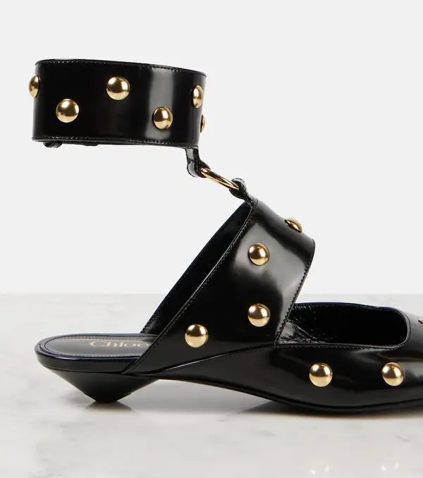Chloé Jade Studded Leather Flats