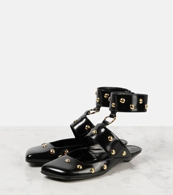 Chloé Jade Studded Leather Flats