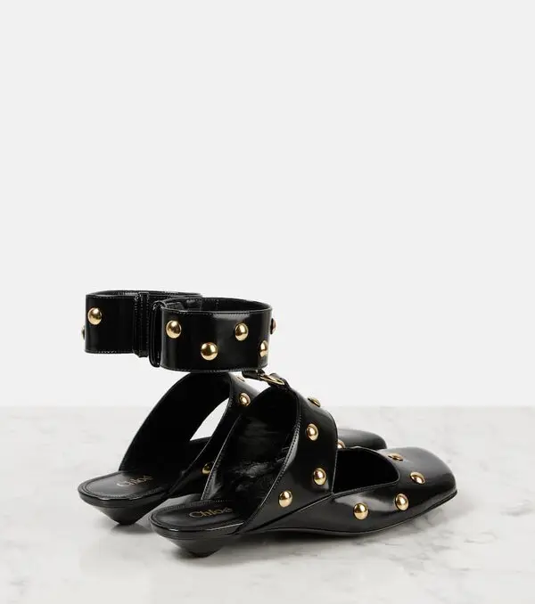 Chloé Jade Studded Leather Flats