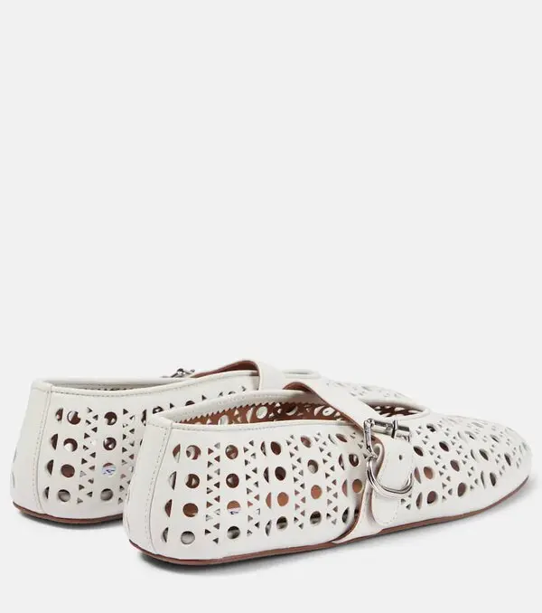 Alaïa Vienne Leather Ballet Flats - White