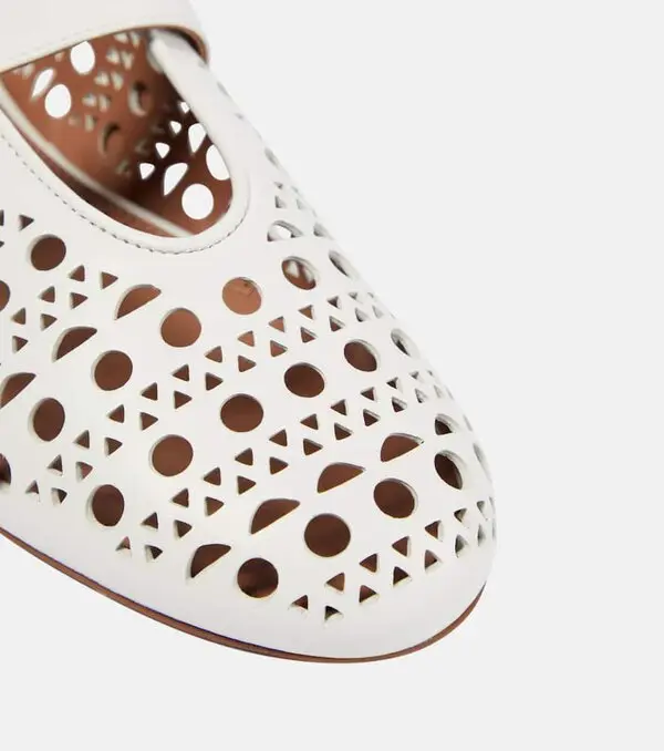 Alaïa Vienne Leather Ballet Flats - White