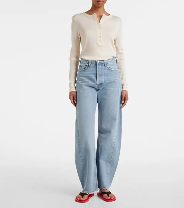 AGOLDE Luna High-rise Barrel-leg Jeans - Blue