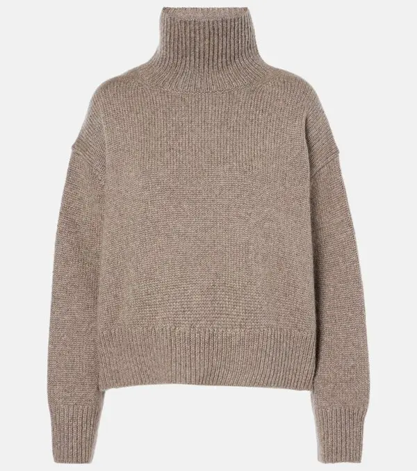 NILI LOTAN Tabitha Cashmere Turtleneck Sweater - Brown