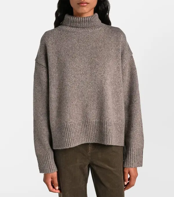NILI LOTAN Tabitha Cashmere Turtleneck Sweater - Brown