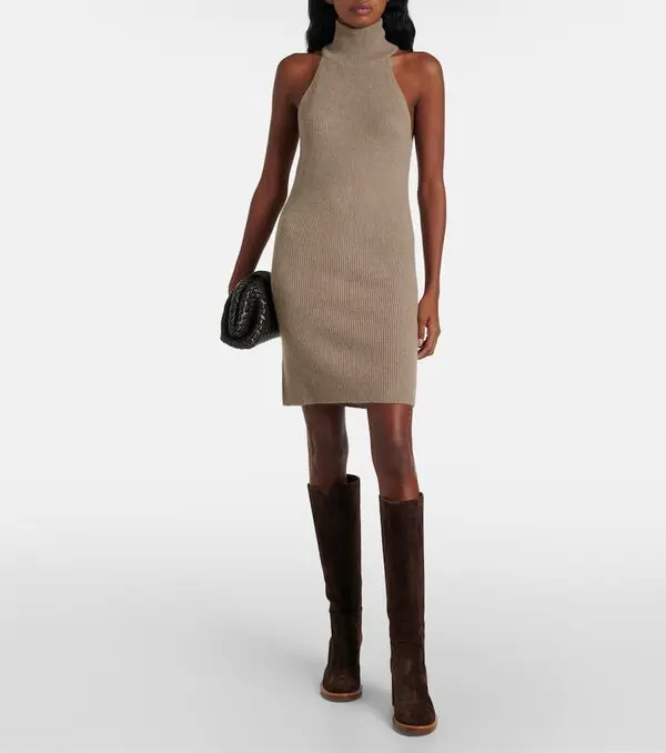 LISA YANG Carmen Ribbed-knit Cashmere Minidress