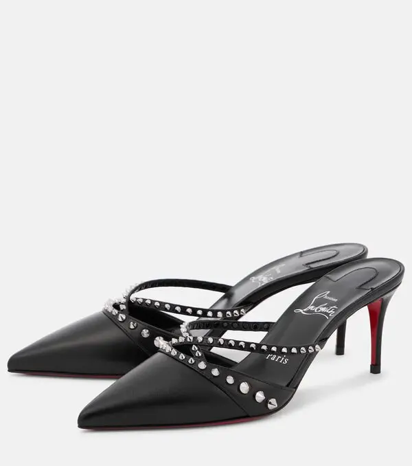 CHRISTIAN LOUBOUTIN Tatoosh 70 Studded Leather Mules - Black
