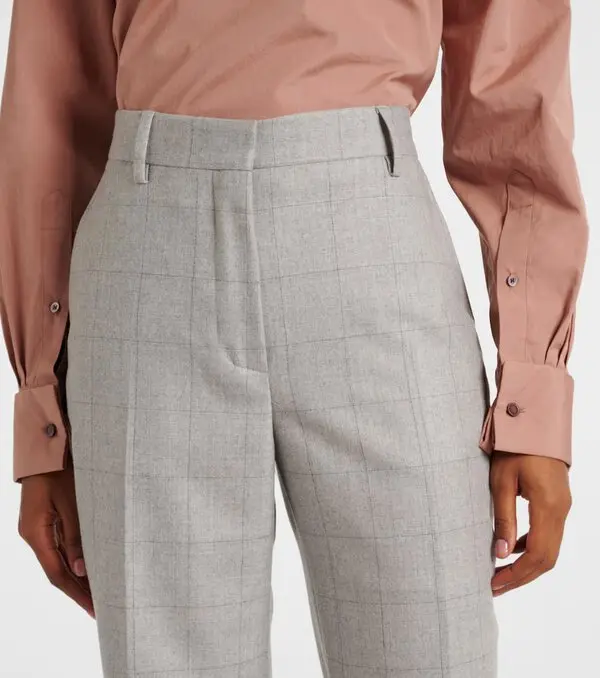Dries Van Noten Checked Wool Straight Trousers