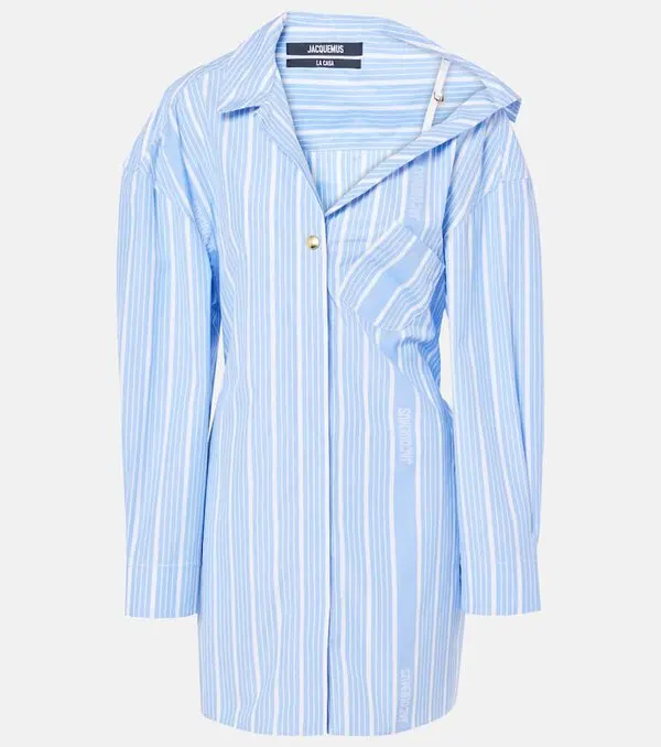 Jacquemus Striped Cotton Shirt Dress