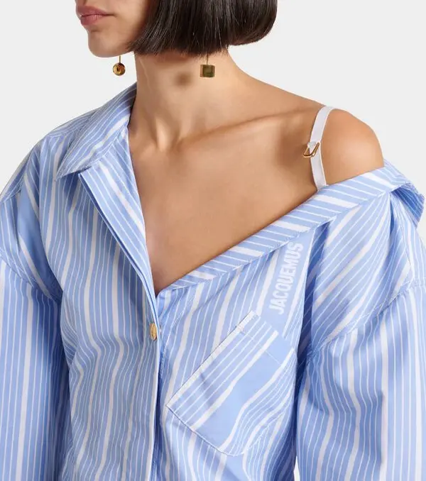 Jacquemus Striped Cotton Shirt Dress