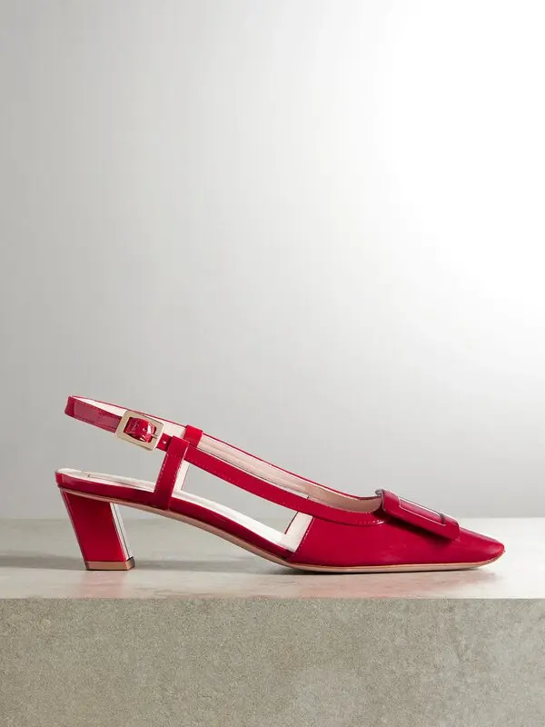 ROGER VIVIER Belle Vivier 45 Patent-leather Slingback Pumps - Red