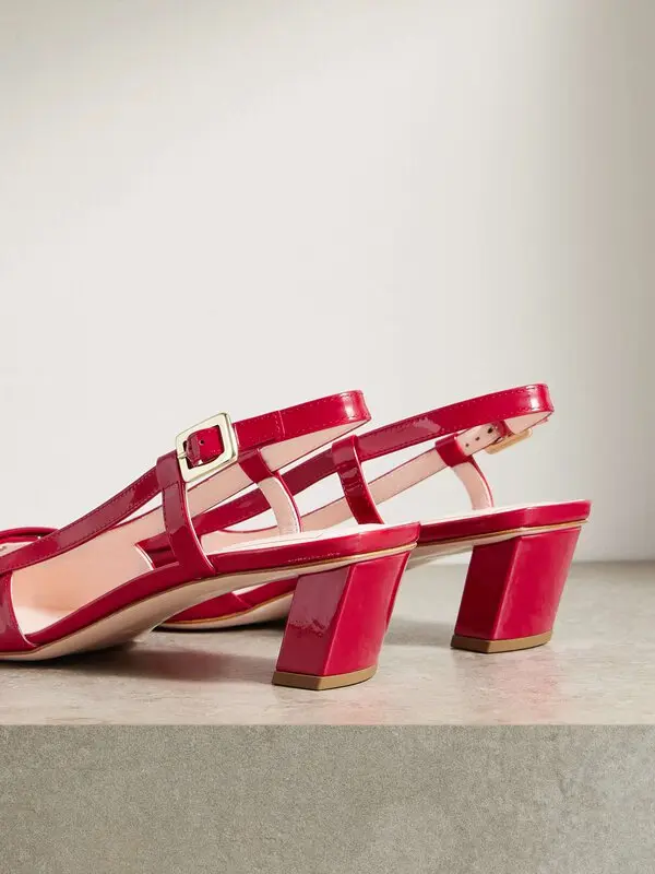ROGER VIVIER Belle Vivier 45 Patent-leather Slingback Pumps - Red