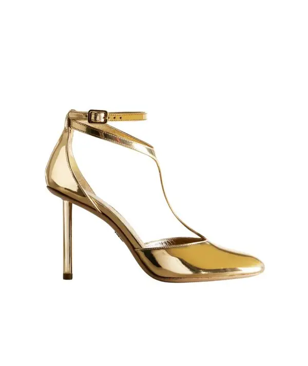 FERRAGAMO Lysandra Metallic Patent-leather Pumps