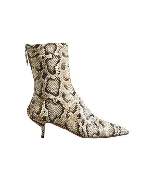 AQUAZZURA Montmartre 50 Snake-effect Leather Ankle Boots